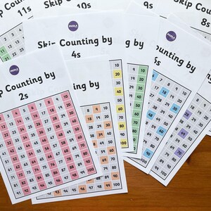 Buy Skip Counting Chart, Printable Digital Download, Math, Kids ...
