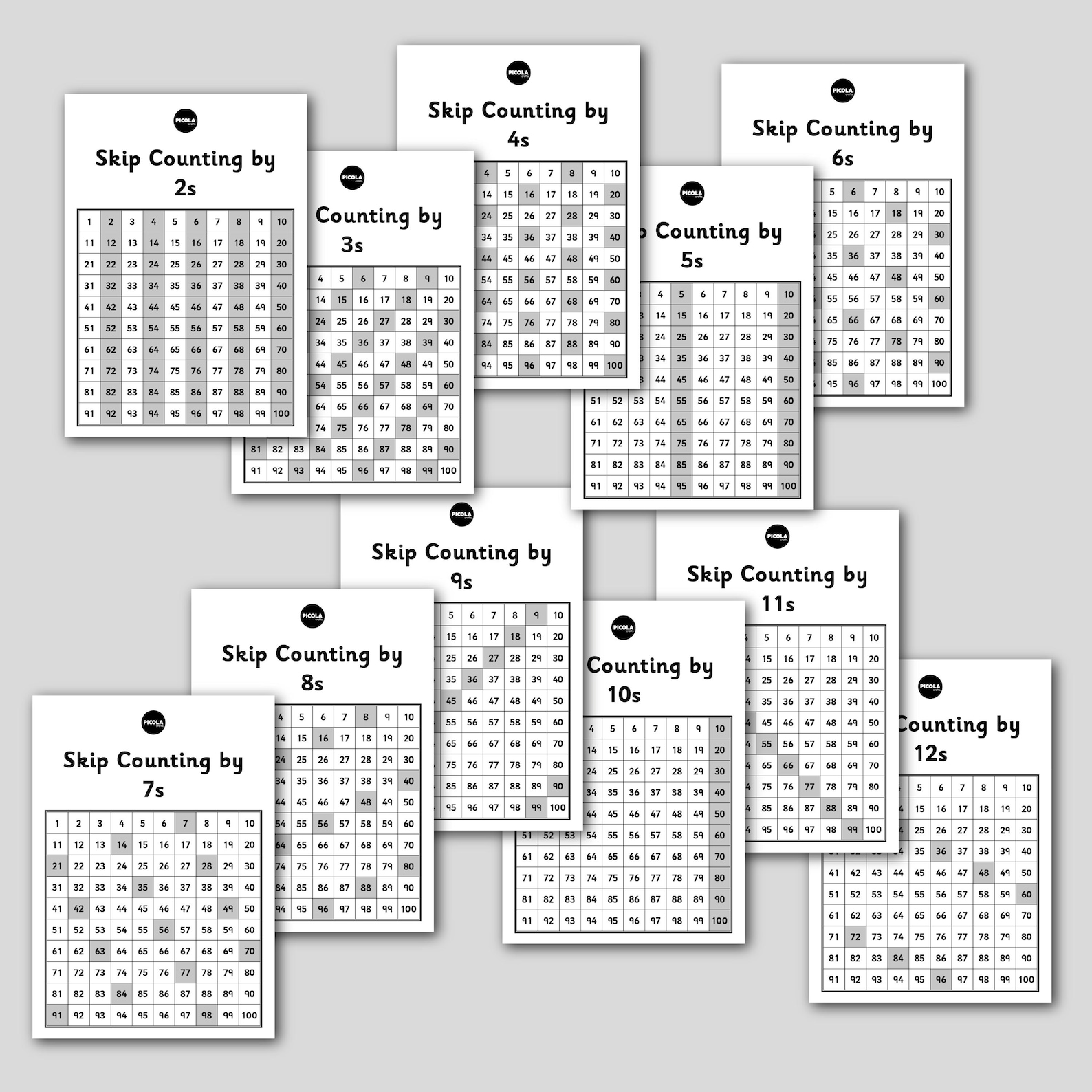 Skip Counting Chart, Printable Digital Download, Math, Kids, Homeschool ...