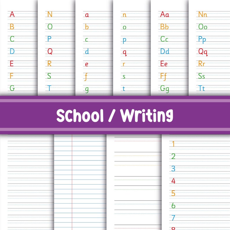 Printable School Papers, Handwriting Practice, Back to School ...
