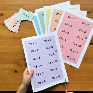 13-24 Multiplication Chart and Flashcard, Printable Digital Download ...