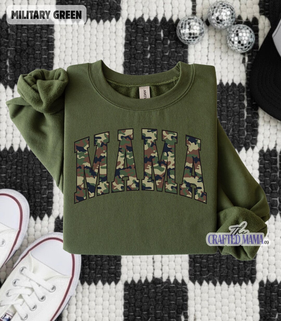 Camo MAMA Block Letter Sweatshirt | Mama Crewneck - Etsy