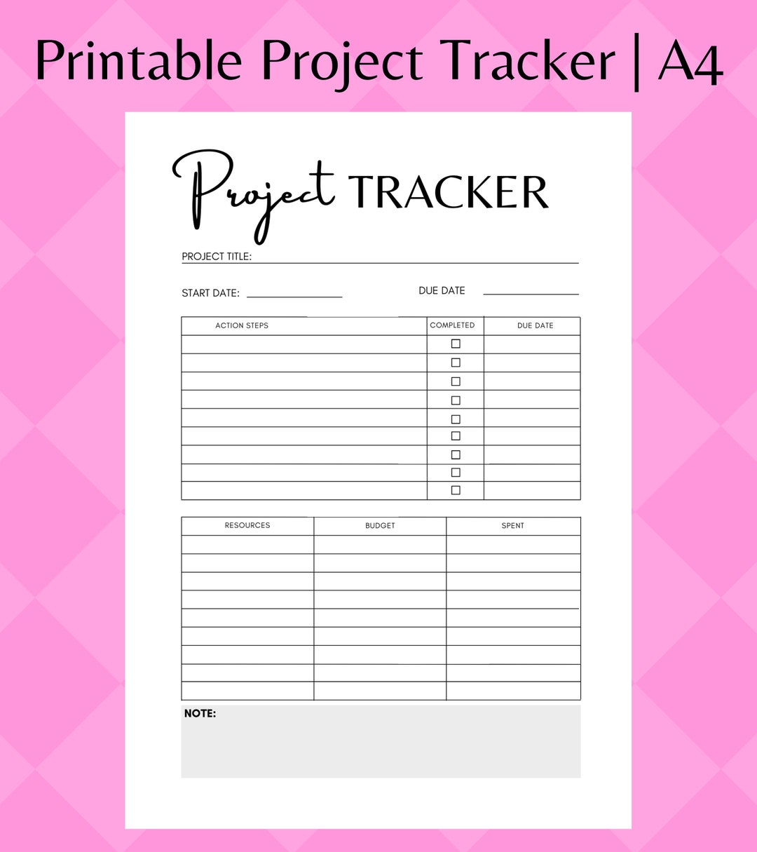 Project Planner Printable, Productivity Planner, Project Organiser ...