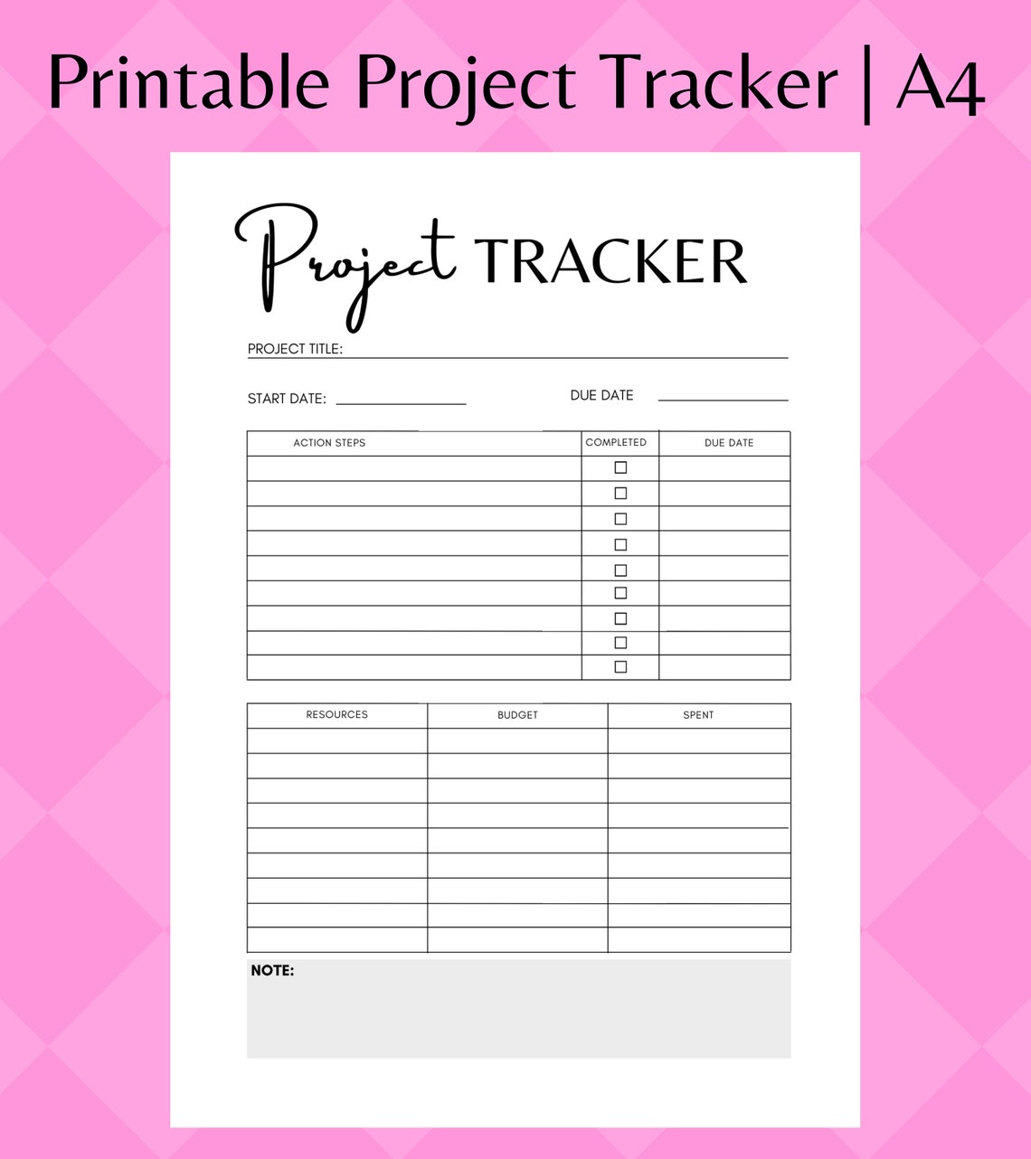 Project Planner Printable, Productivity Planner, Project Organiser ...