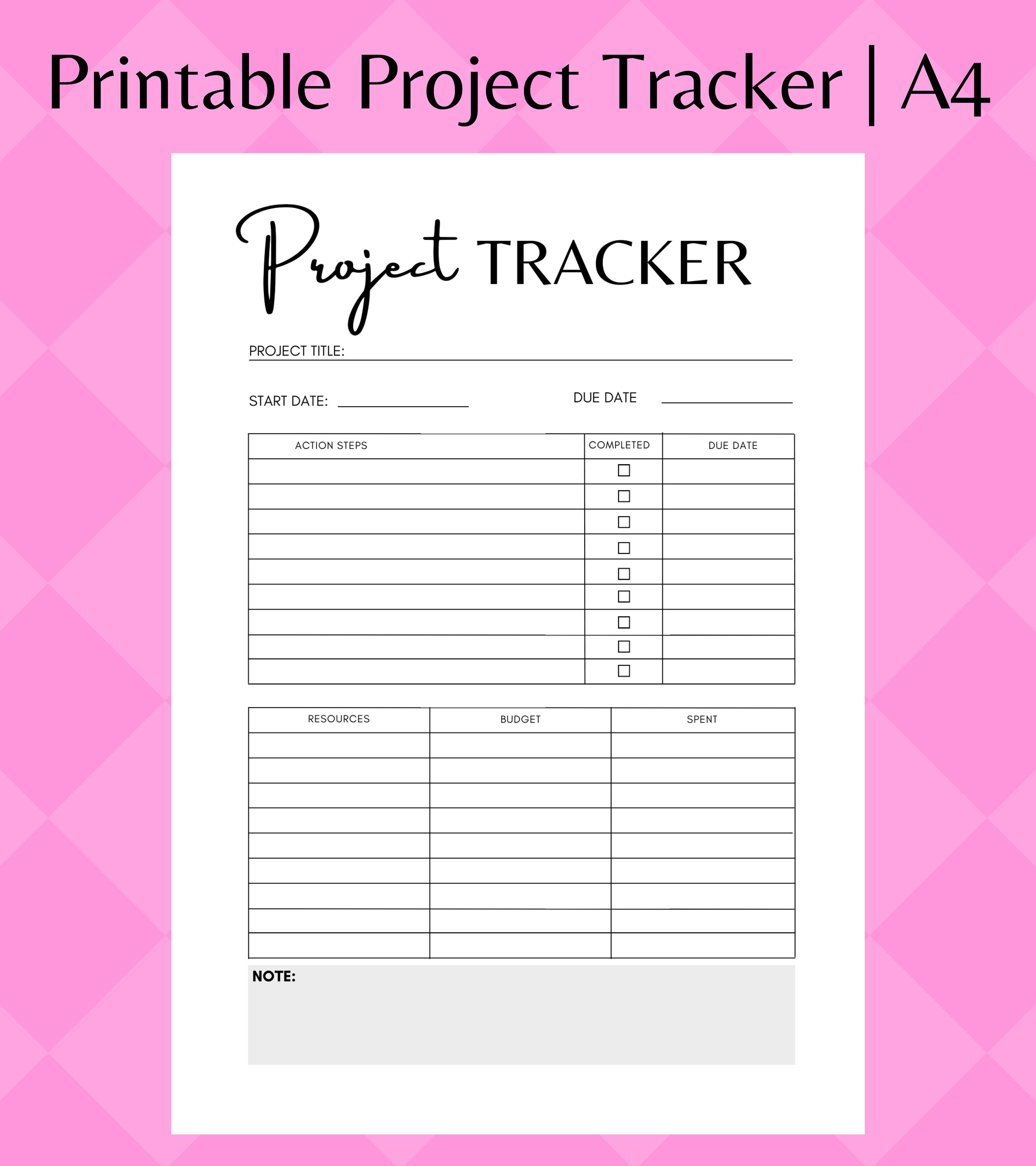 Project Planner Printable, Productivity Planner, Project Organiser ...