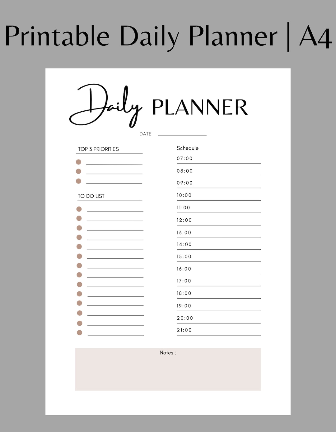 Daily Planner Printable, 2022 Planner, Productivity Planner, Undated ...