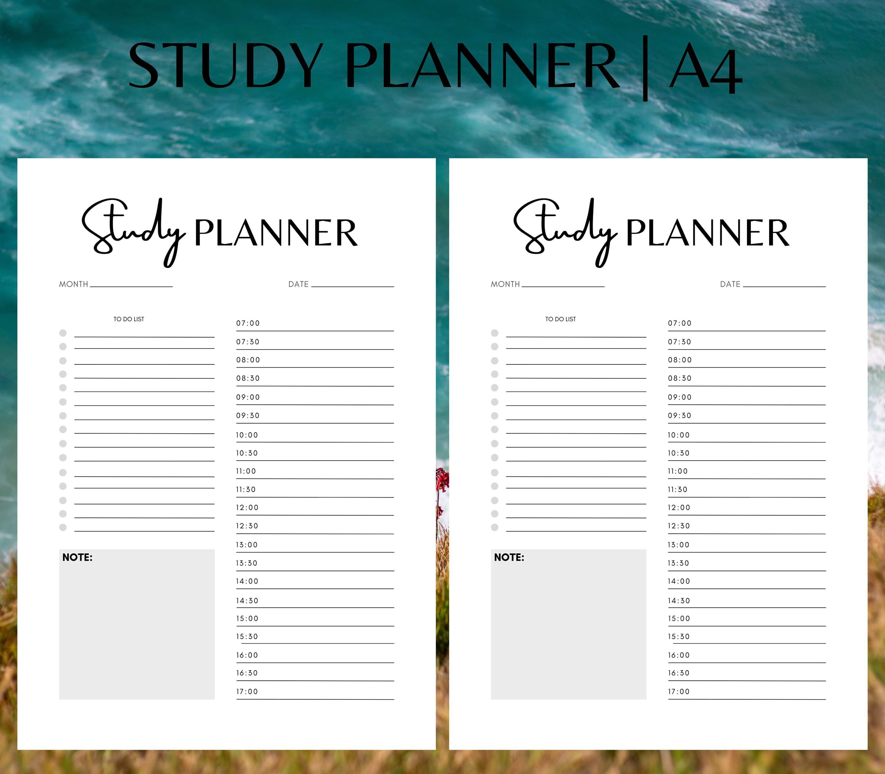 Printable Study Planner, Student Planner, Student Schedule Template ...
