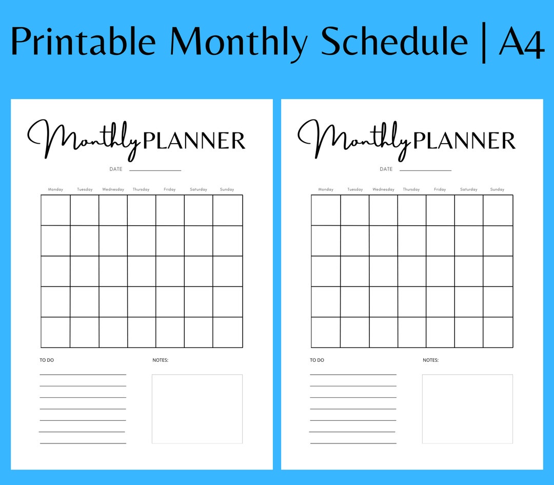 2022 Monthly Planner, Printable Planner, Planner Inserts, Undated ...