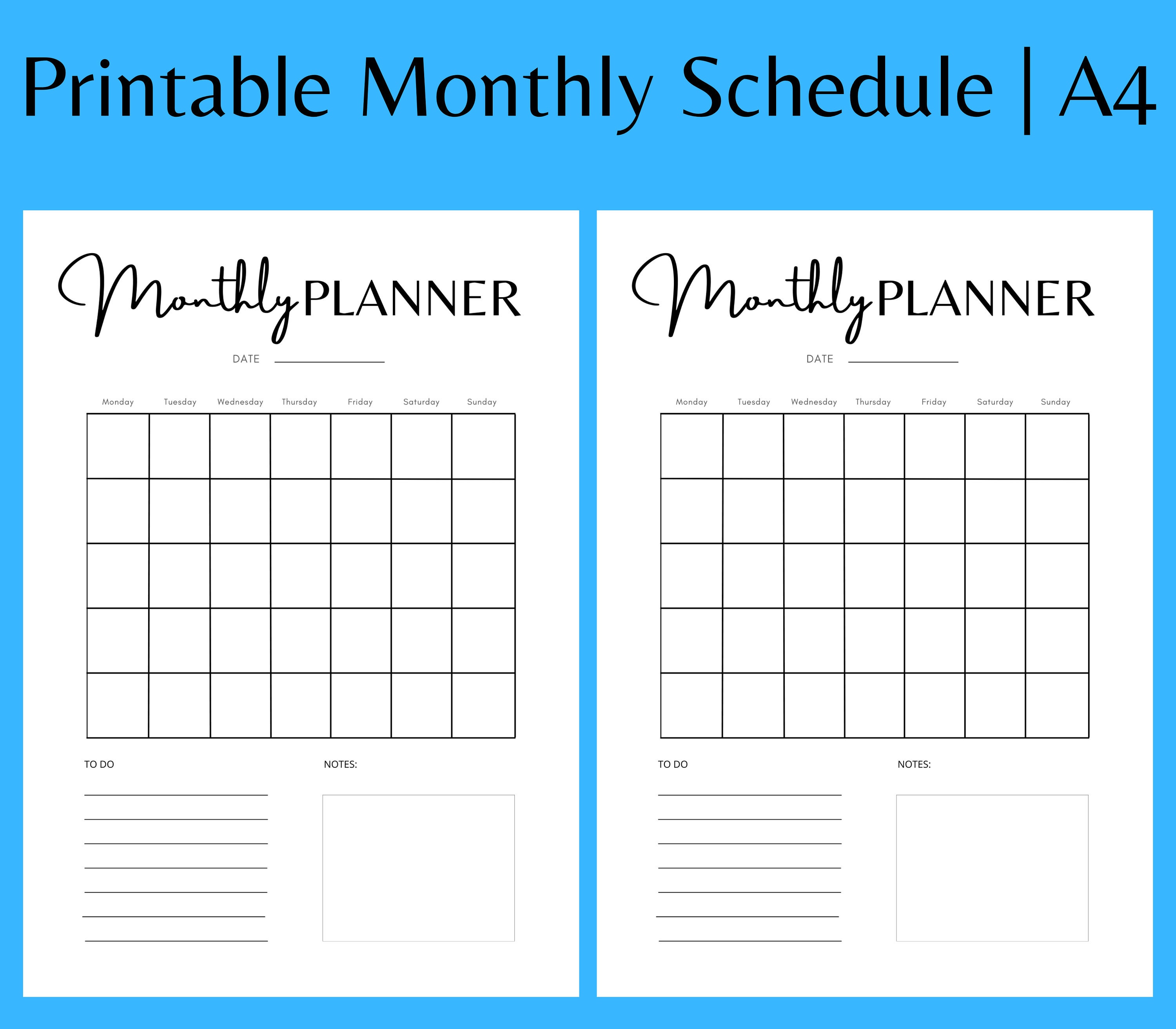2022 Monthly Planner, Printable Planner, Planner Inserts, Undated ...