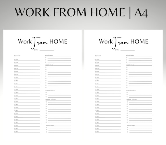 Work From Home Planner Work Day Schedule Business Planner | Etsy