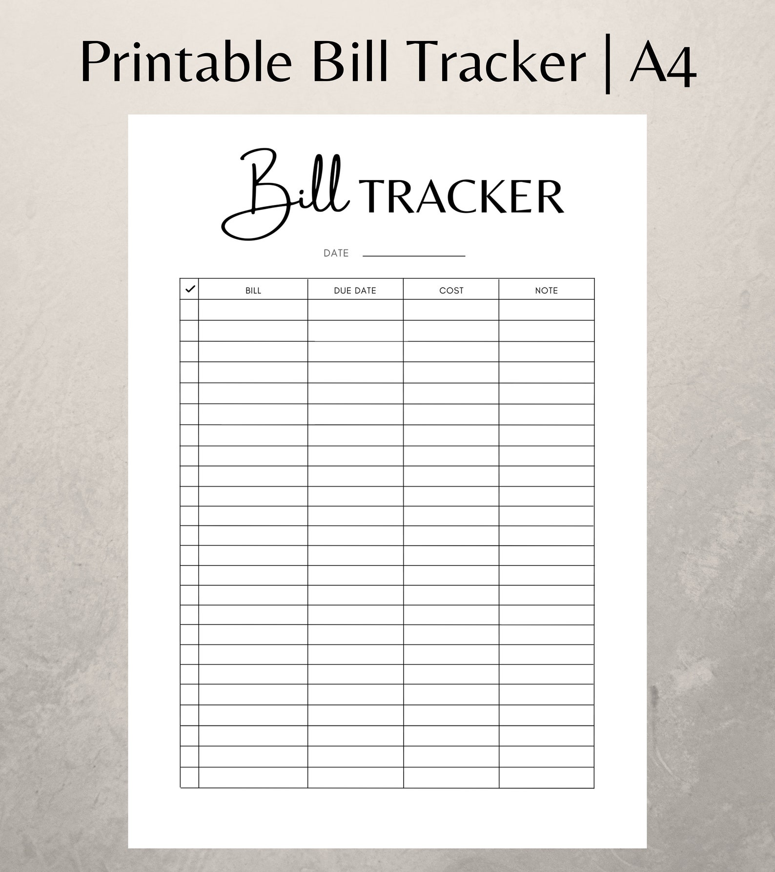 Bill Tracker Printable, Subscription Payment, Bill Payment Checklist ...