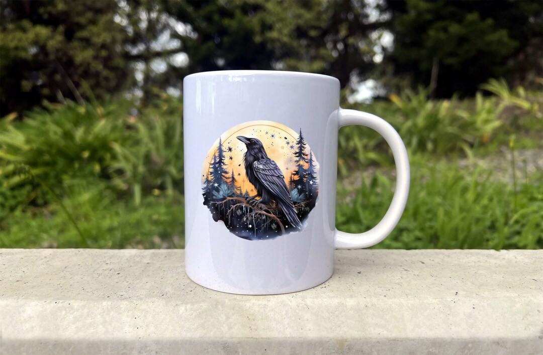 Raven Ceramic Mug, 11 Ounce or 15 Ounce, Spirit Animal, Totem Animal - Etsy
