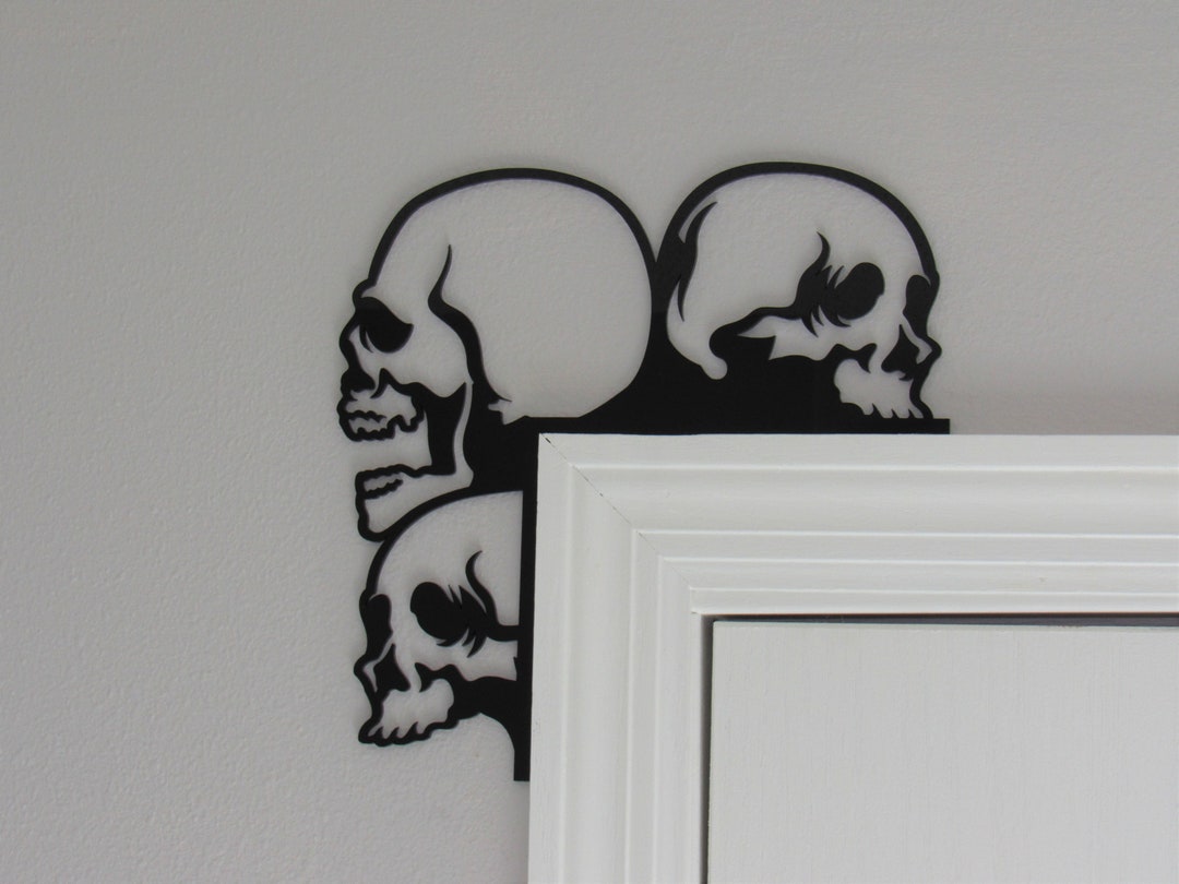 Skulls Door or Window Trim Corner, Acrylic, Laser Engraved, Halloween ...