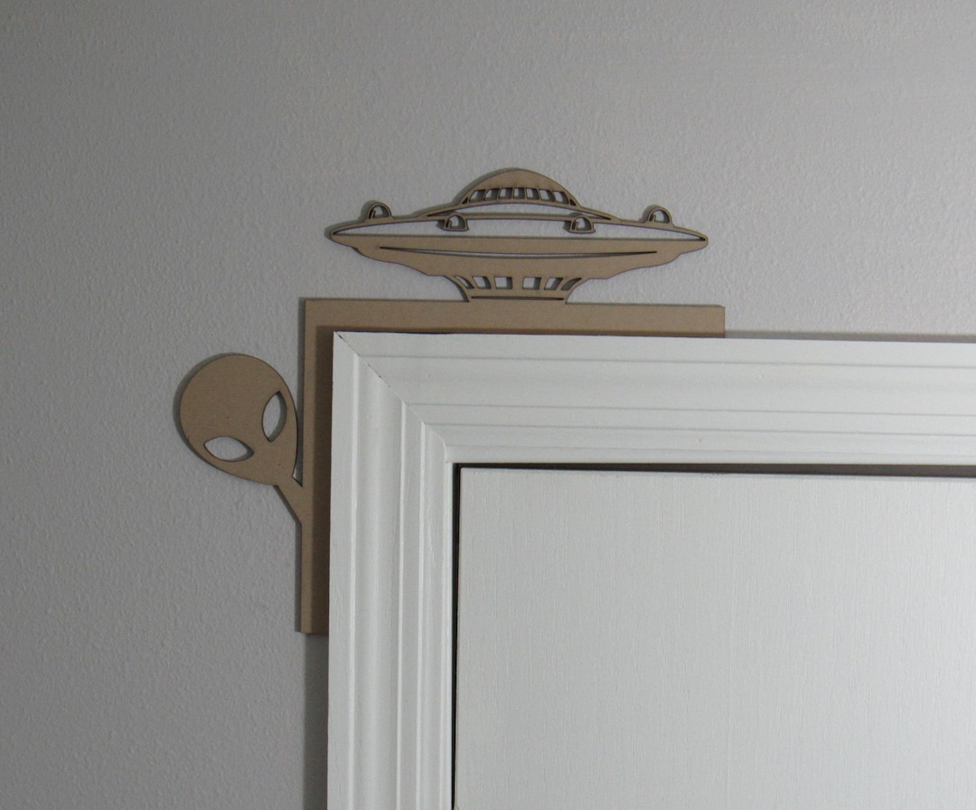 UFO ALIEN Door or Window Trim Corner, Wood, Laser Engraved, UAP ...