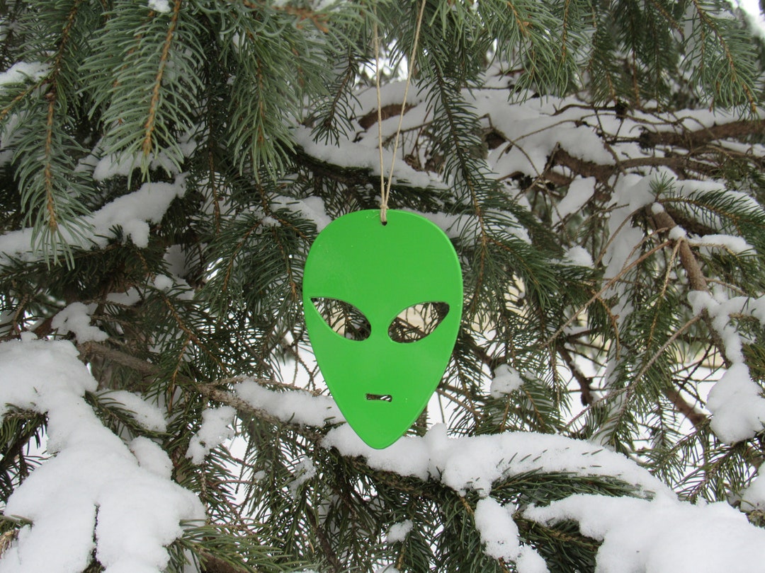 Alien Head Extraterrestrial Christmas Ornament Powder Coated Recycled ...