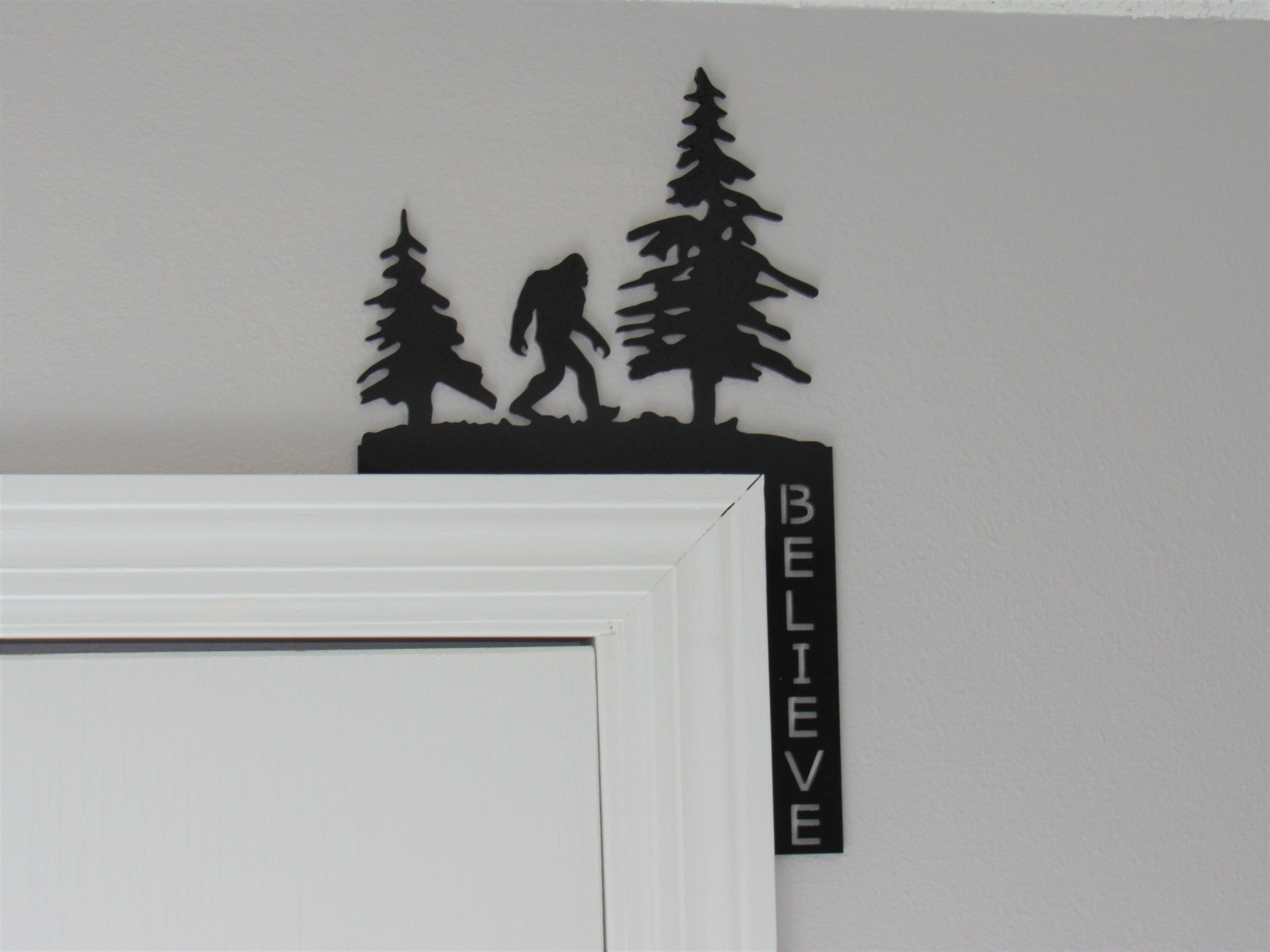 Bigfoot Believe Door or Window Trim Corner, Acrylic, Laser, Yeti, Skunk ...