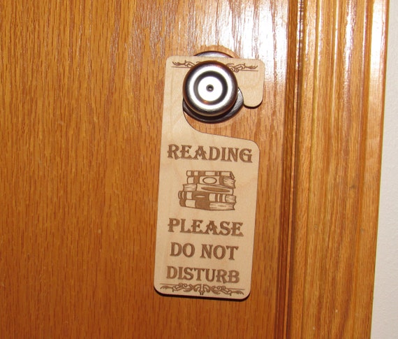 Reading Please Do Not Disturb Door Knob Handle Hanger Wooden - Etsy