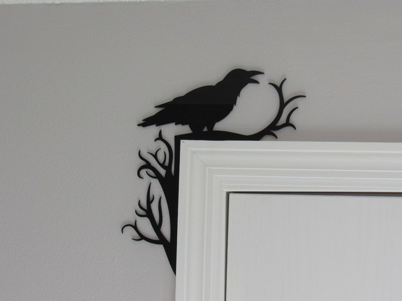 Raven Door or Window Trim Corner, Acrylic, Laser Engraved, Bird - Etsy
