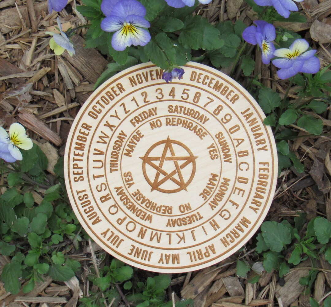 Pentagram Pendulum Board, Wooden, Laser Engraved, Witchcraft, Witch, Pagan, Wicca, Wiccan, Druid ...