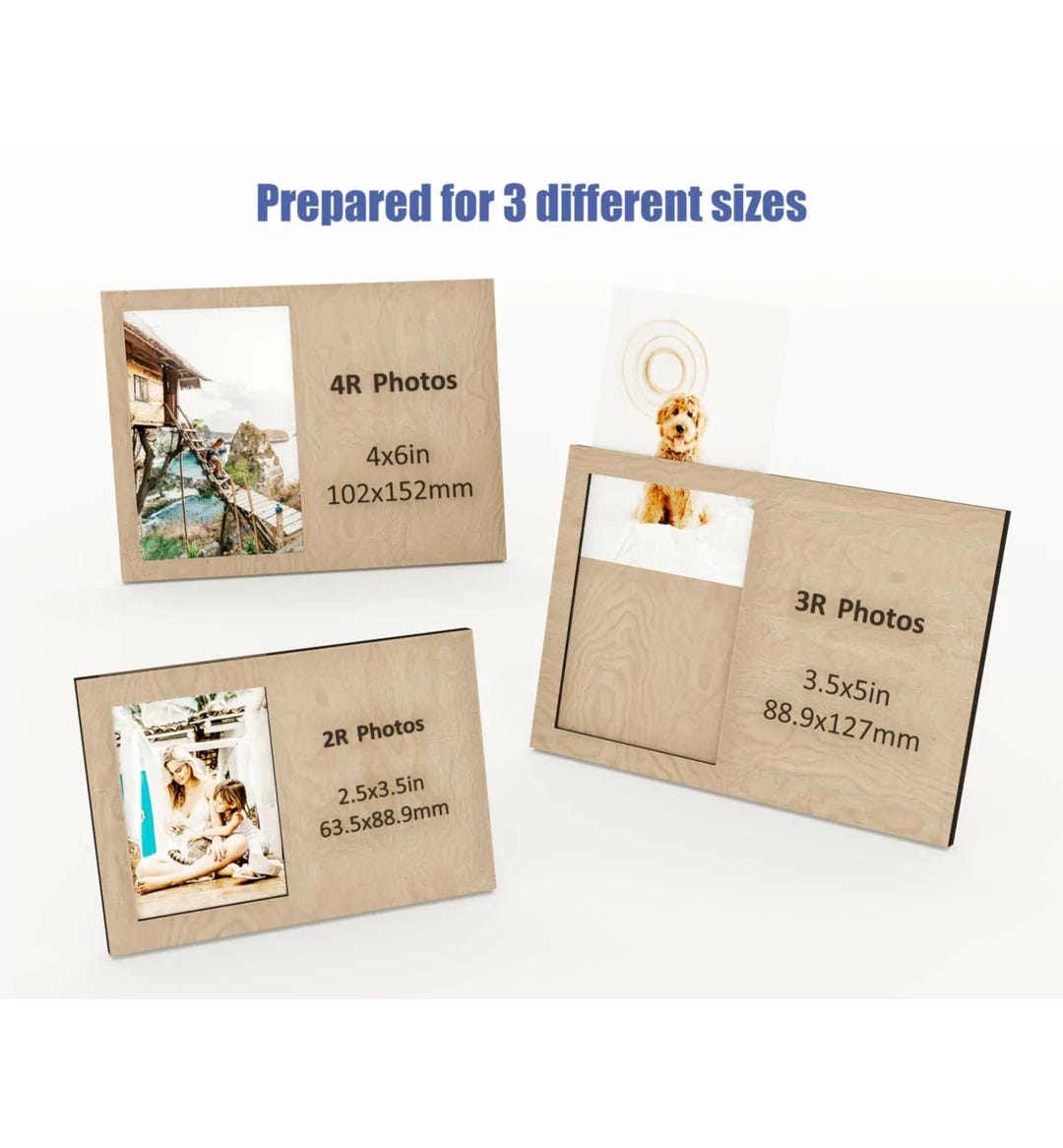 Laser Cut Wood Photo Frame Slot in Design 3 Sizes Digital File - Etsy