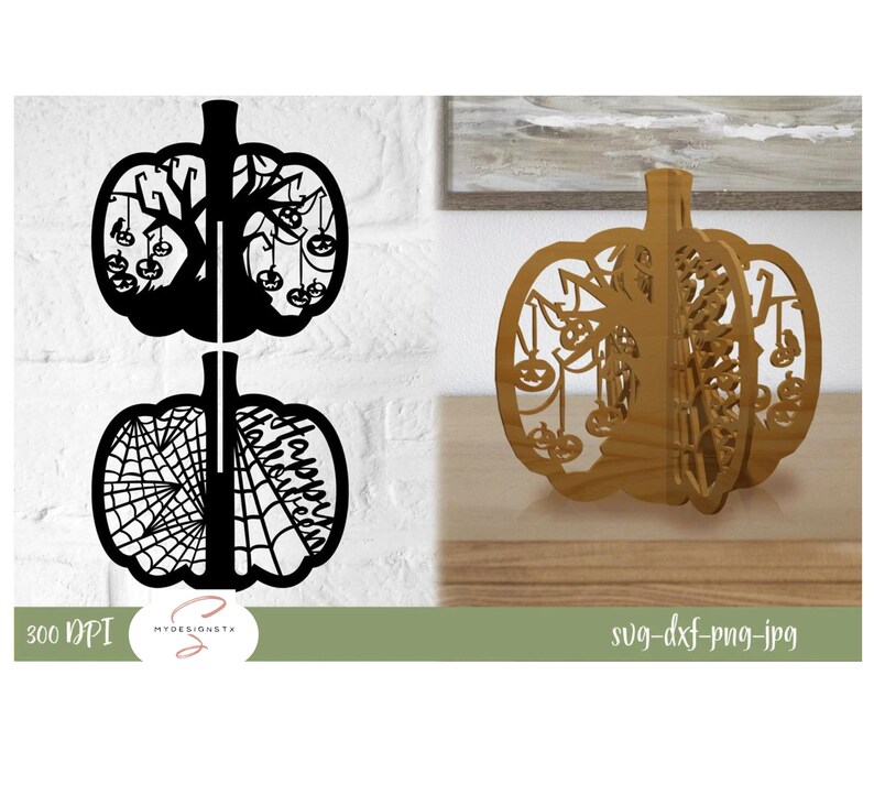Halloween Pumpkin Laser Cut File Decoration Fall 3D Pumpkin SVG DIY ...