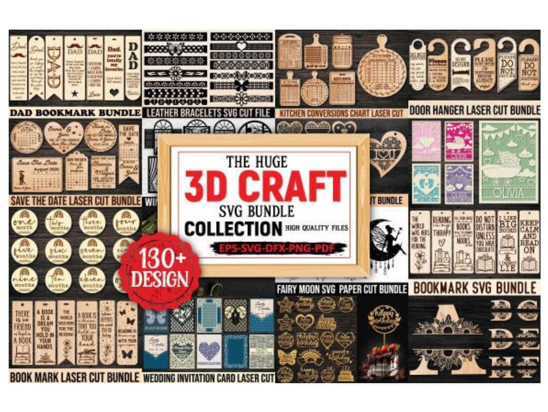 3D Craft SVG Bundle Laser Cut Designs Digital Download - Etsy
