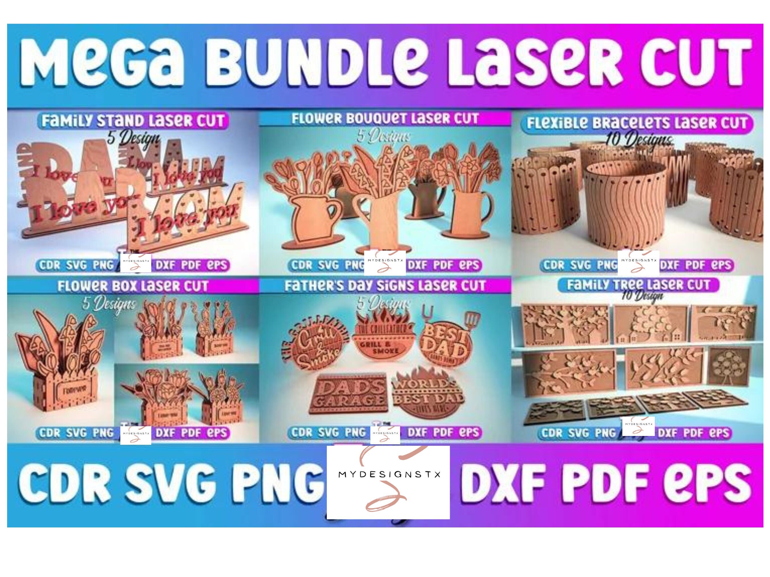 Laser Cut File Mega Bundle Glowforge svg Laser Engrave - Etsy México
