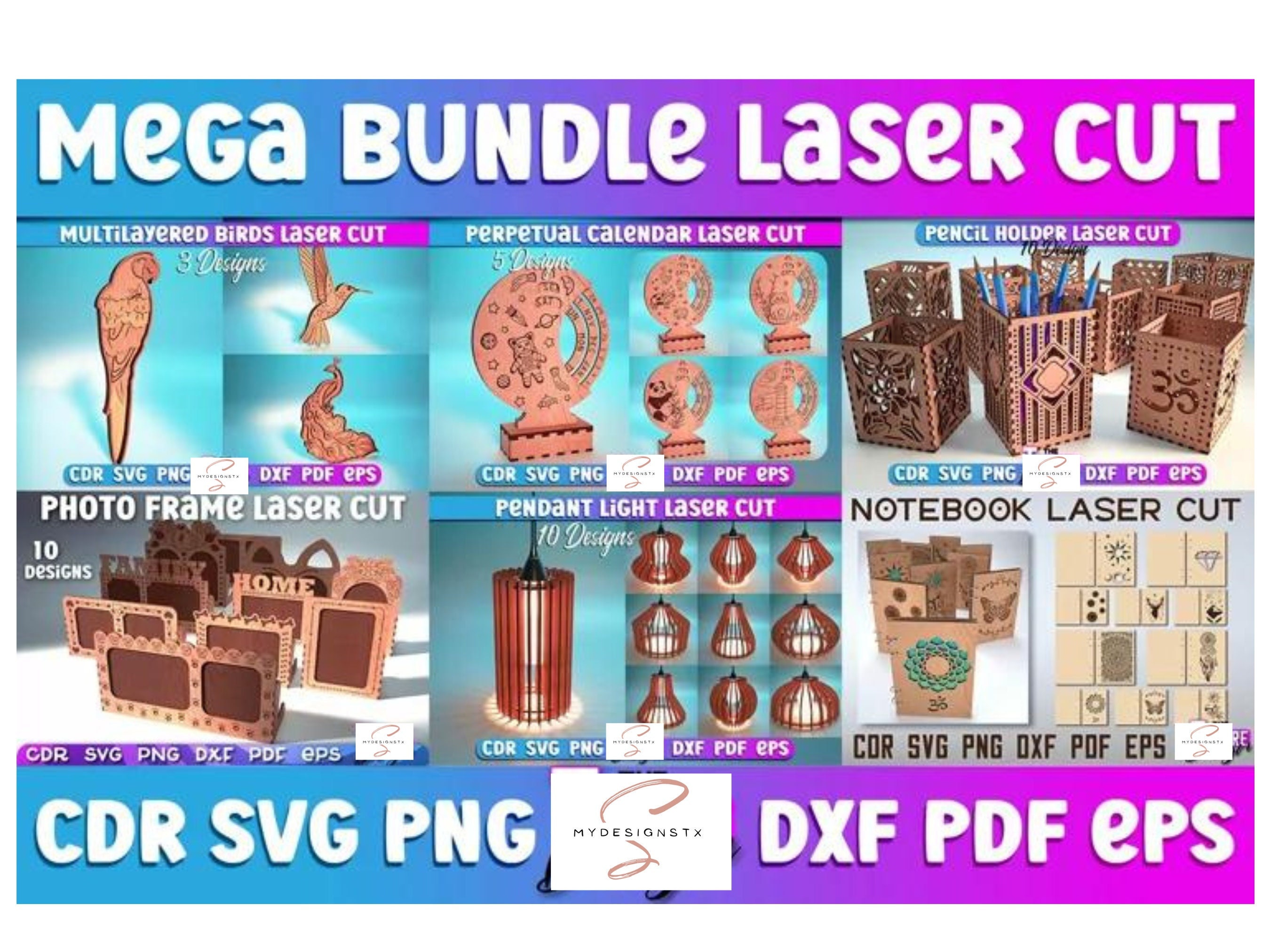 Laser Cut File Mega Bundle Glowforge Svg Laser Engrave - Etsy Australia