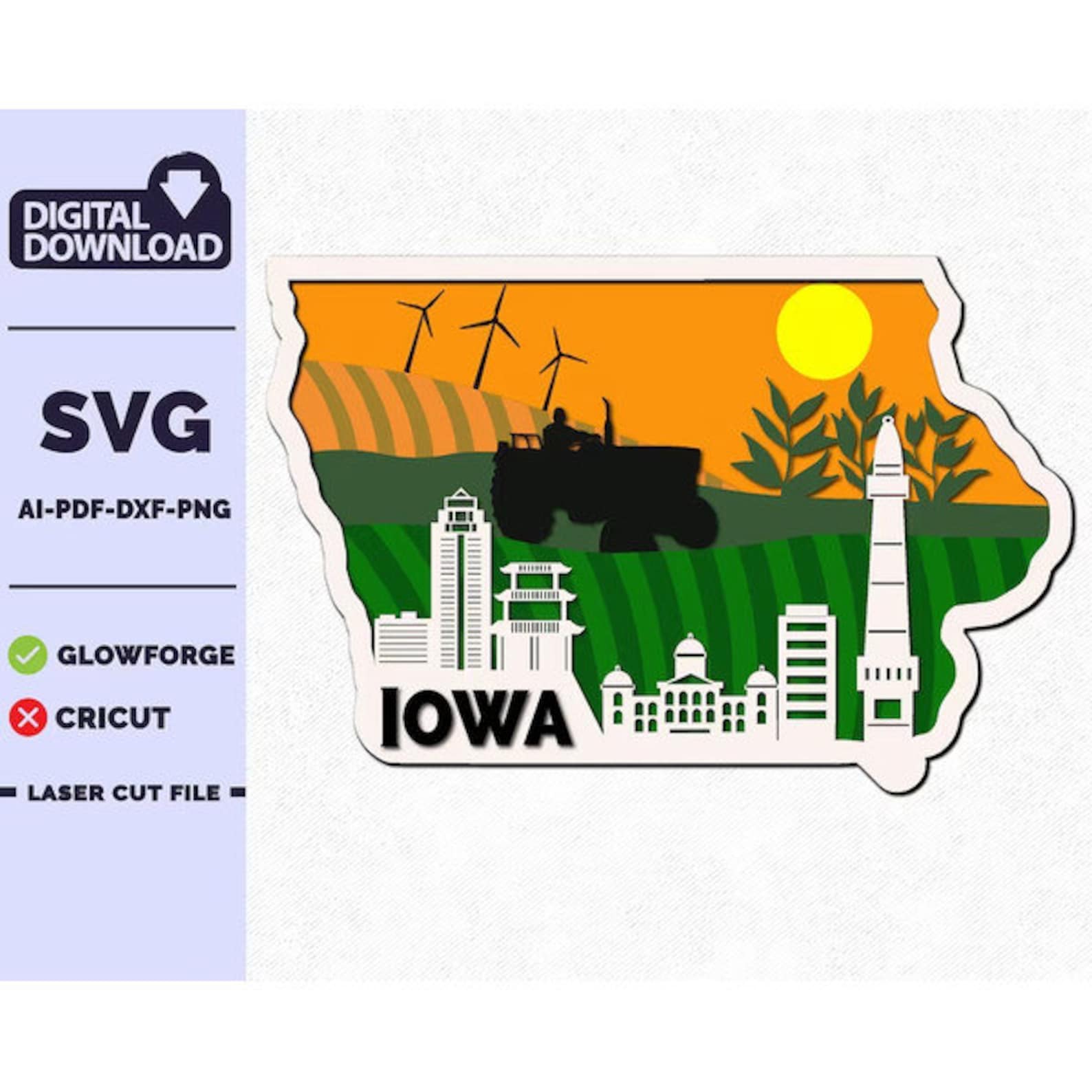 50 American States United States Map DIY Project Laser Cut Files Bundle ...