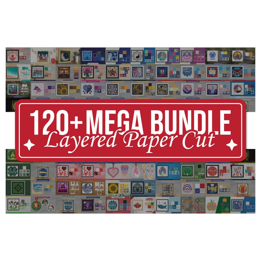 3D Layered Paper Cut Art 120 Designs Mega Bundle - Etsy