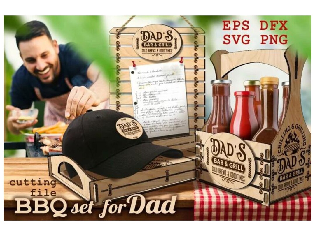 BBQ Set for Dad SVG, CNC Vector Files, Laser Engraving, Bbq Gifts ...