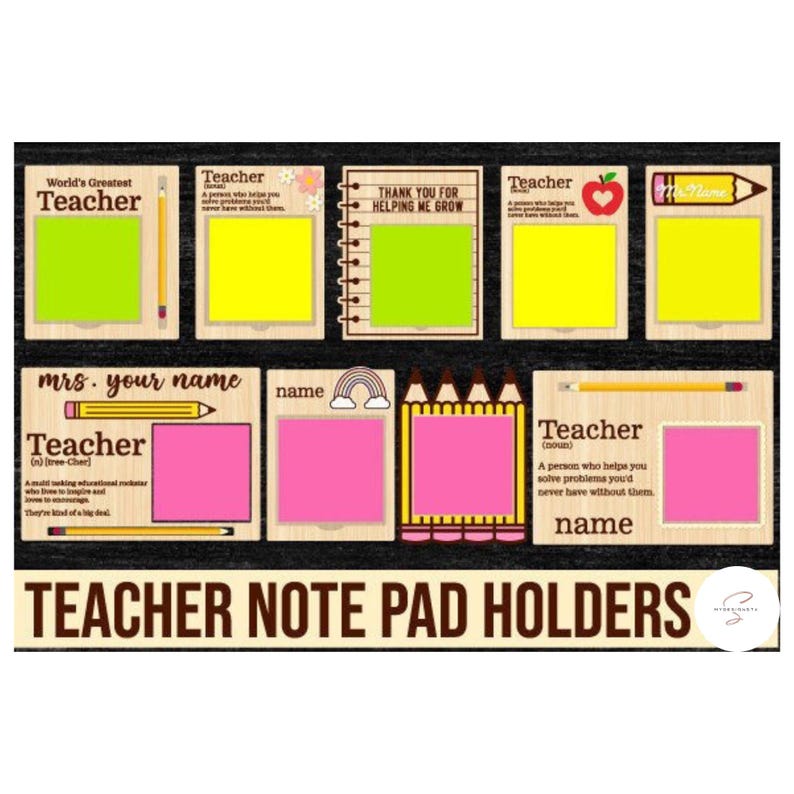 Teacher Note Pad Holder SVG Laser Cut Files Svg, Pdf, Dfx, Eps - Etsy