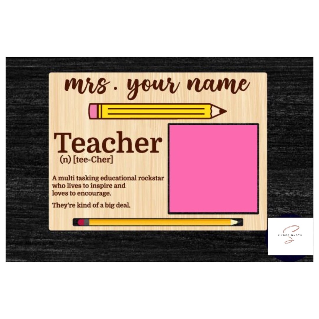Teacher Note Pad Holder SVG Laser Cut Files Svg, Pdf, Dfx, Eps - Etsy