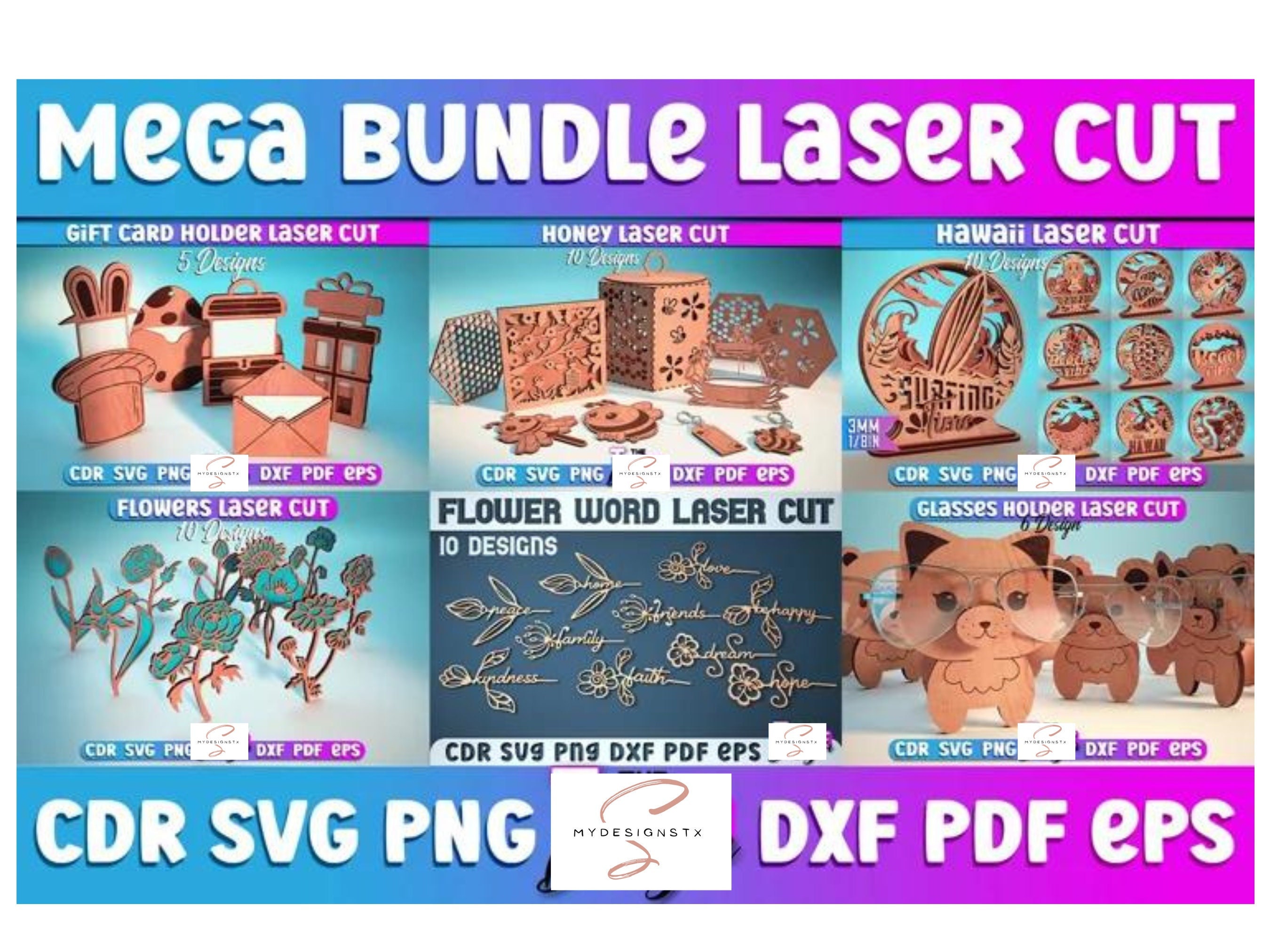 Laser Cut File Mega Bundle Glowforge Svg Laser Engrave - Etsy Australia