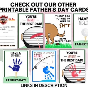 Sports Dad Father's Day Card Printable Draft Selection Card for ...