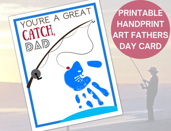 Handprint Father's Day Card for Your Favorite Fishing Dad - Etsy