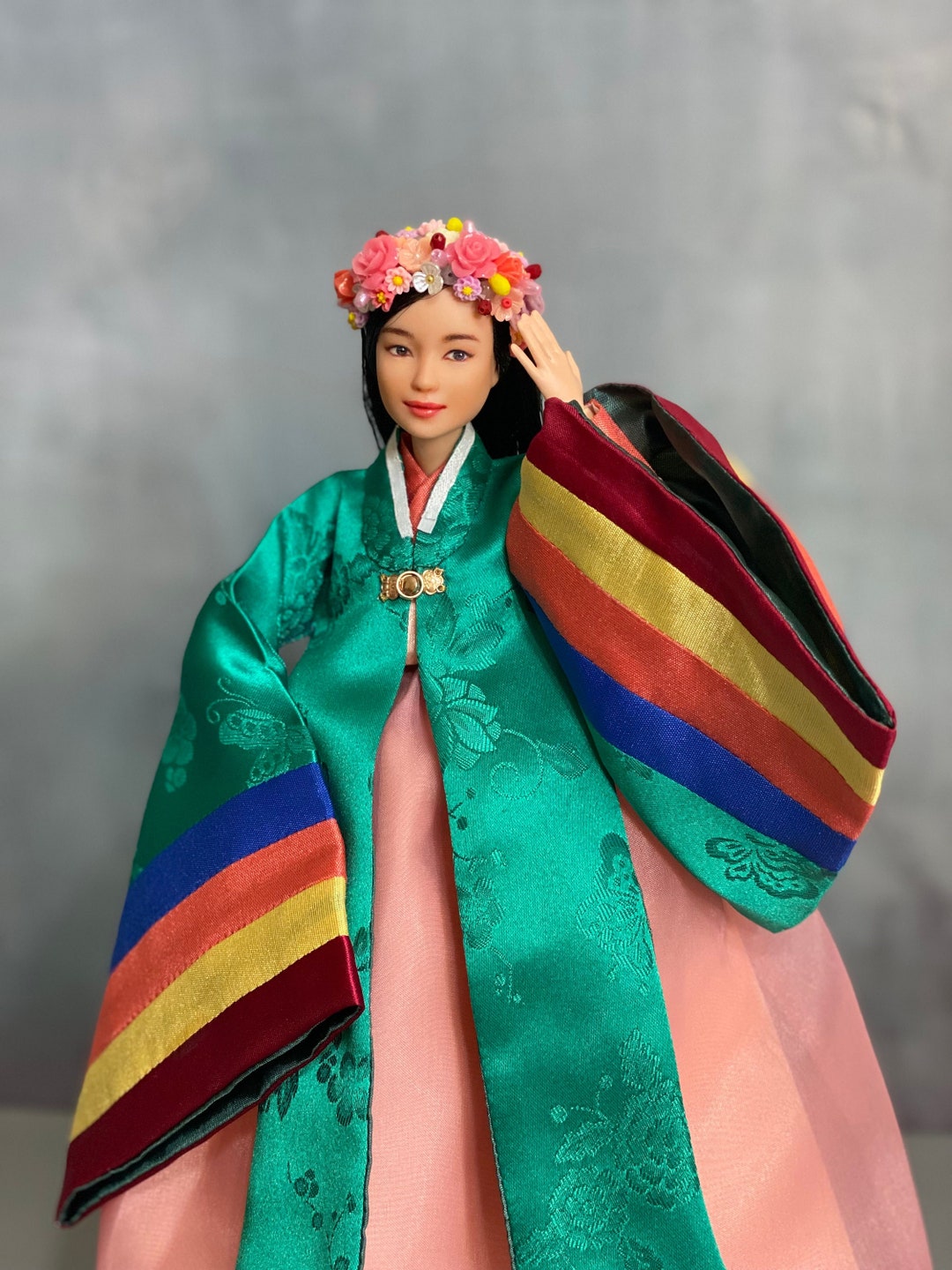 Doll Hanbok for 1230cm Doll Green Wonsam원삼, Ceremonial Outer Hanbok - Etsy