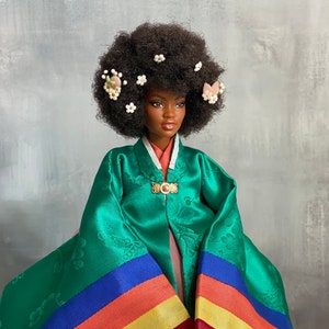 Doll Hanbok for 1230cm Doll Green Wonsam원삼, Ceremonial Outer Hanbok - Etsy