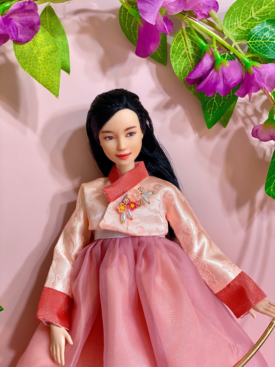 Doll Hanbok for 1230cm Doll Peach Colored Hanbok Set - Etsy
