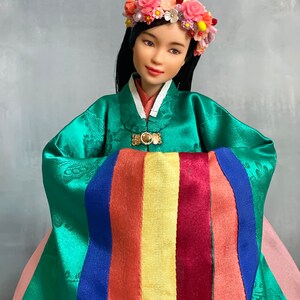 Doll Hanbok for 1230cm Doll Green Wonsam원삼, Ceremonial Outer Hanbok - Etsy