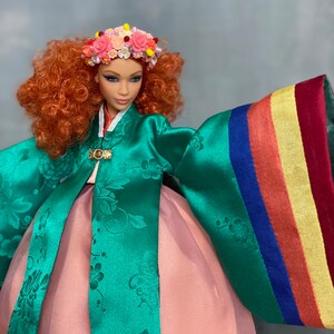Doll Hanbok for 1230cm Doll Green Wonsam원삼, Ceremonial Outer Hanbok - Etsy