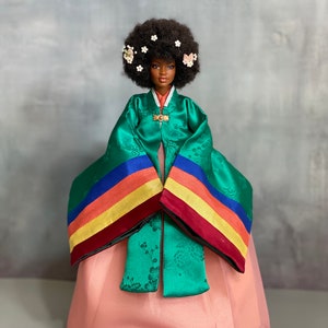 Doll Hanbok for 1230cm Doll Green Wonsam원삼, Ceremonial Outer Hanbok - Etsy