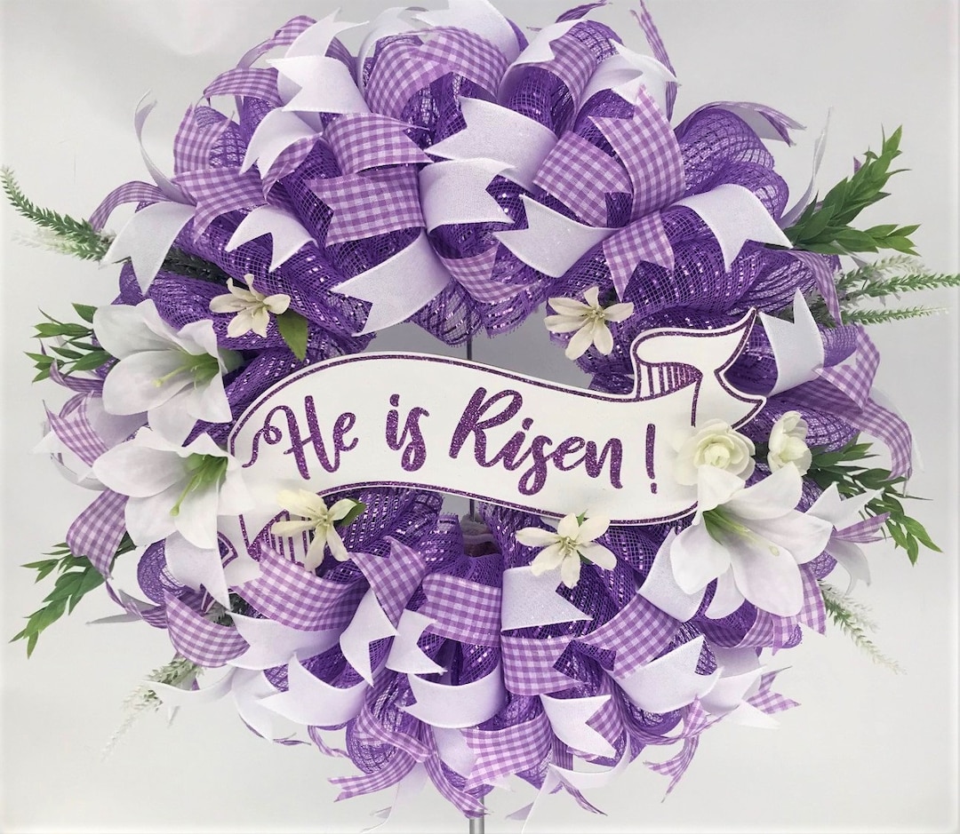 He IS Risen Easter Wreath, Easter Wreath, Spring Easter Wreath ...