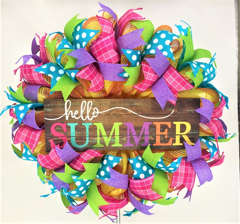 Hello Summer Wreath Summer Wreath Front Door Wreath - Etsy