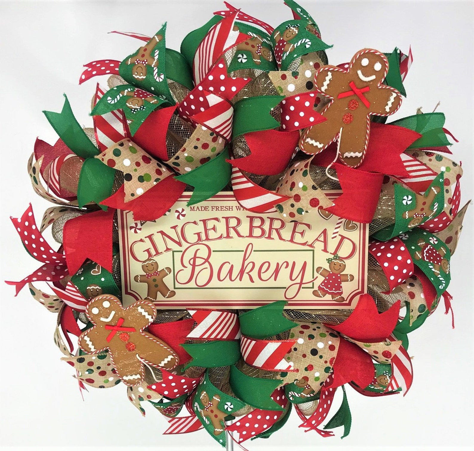 Gingerbread Wreath, Christmas Gingerbread Wreath, Gingerbread Door ...