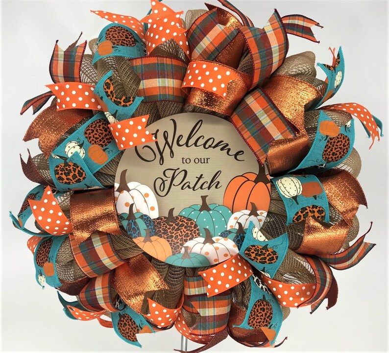 Fall Pumpkin Wreath Fall Wreath Welcome to Our Patch Wreath - Etsy