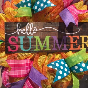 Hello Summer Wreath Summer Wreath Front Door Wreath - Etsy