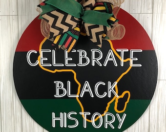 Celebrate Black History Door Hanger, Black History Month Door Hanger ...