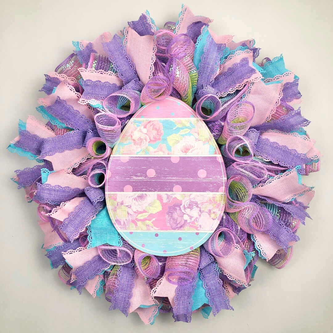 Pastel Easter Egg Wreath for Front Door, Spring Decoration - Etsy