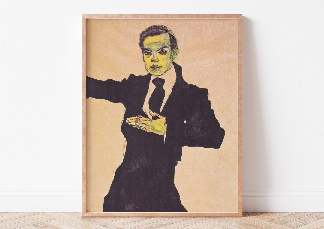Egon Schiele Max Oppenheimer Portrait, Expressionist Painting (digital ...