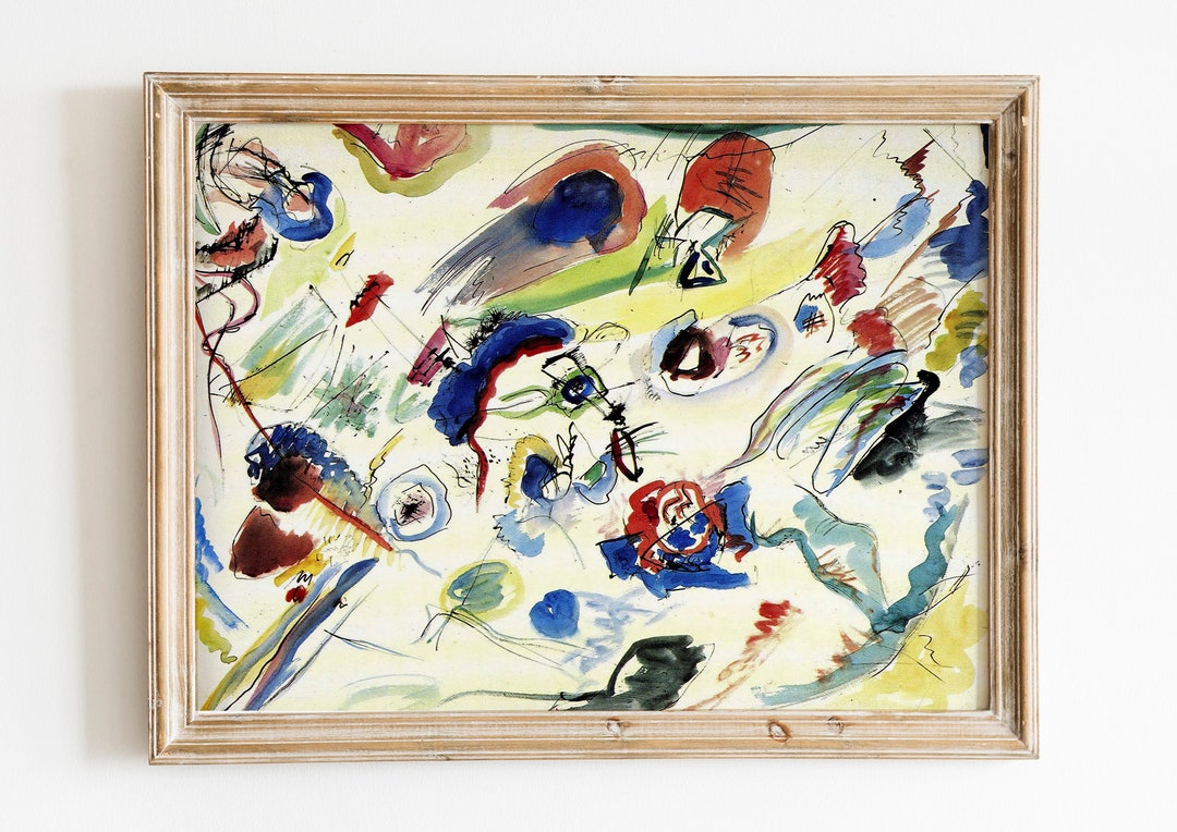 Kandinsky First Abstract Watercolor Art Print, Vintage Bohemian ...